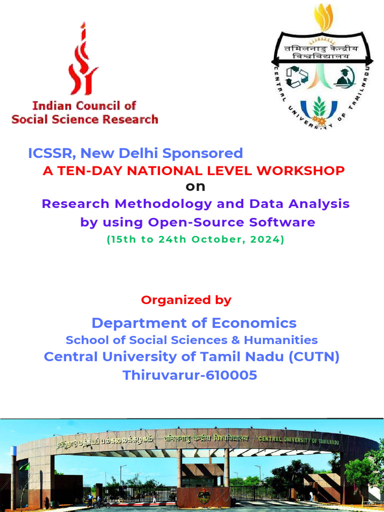 Economics Ten Day Workshop on RM Data Analysis by Using Open Source Software Brochure 23092024 ...