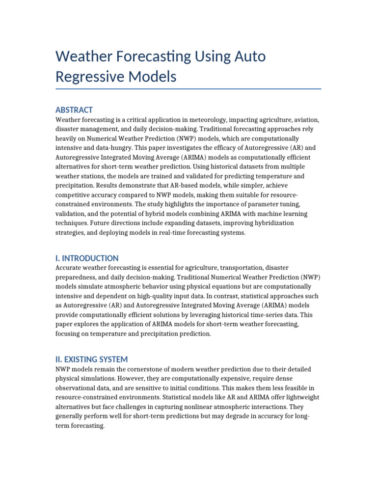 Weather Forecasting Journal Formatted | PDF | Numerical Weather ...