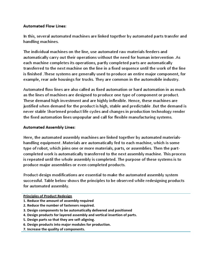 Automated Flow Lines | PDF | Automation | Machines