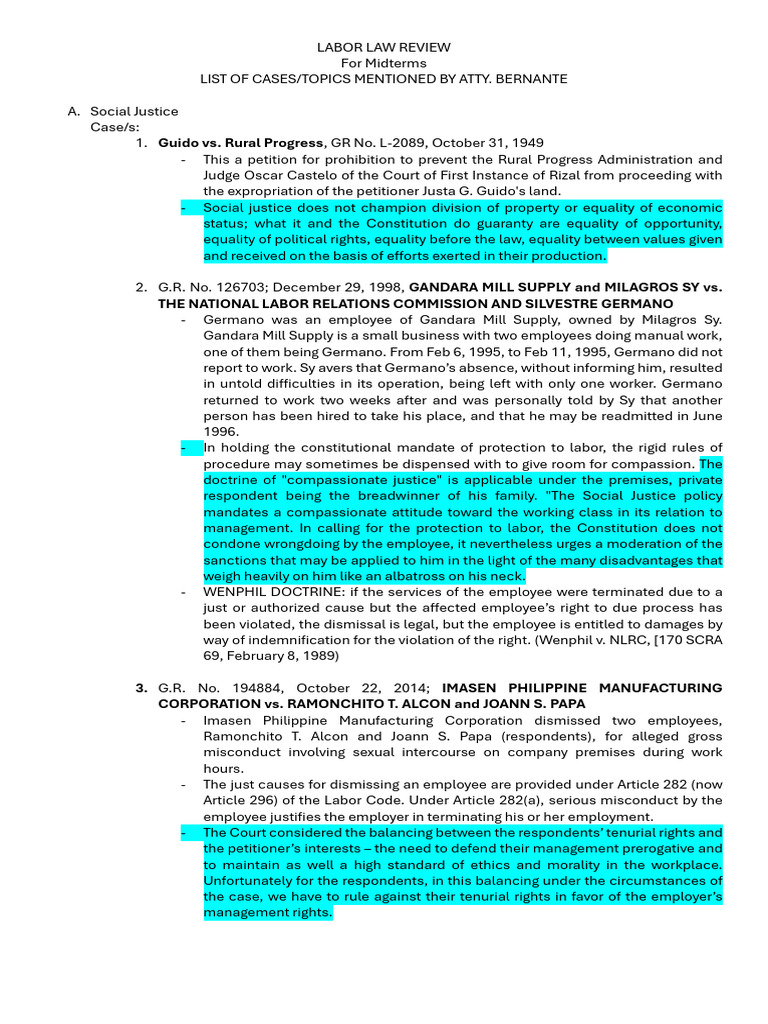 Labor Digest | PDF | Lease | Employment