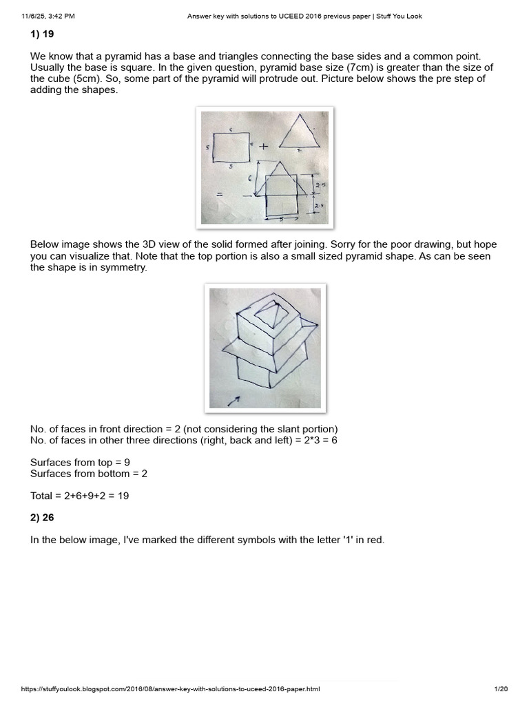 UCEED 2016 Answer Key and Solutions | PDF | United Nations Framework ...