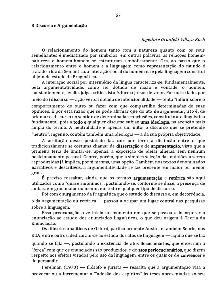 Discurso e Argumentação na Linguagem | PDF | Discurso | Comunicação
