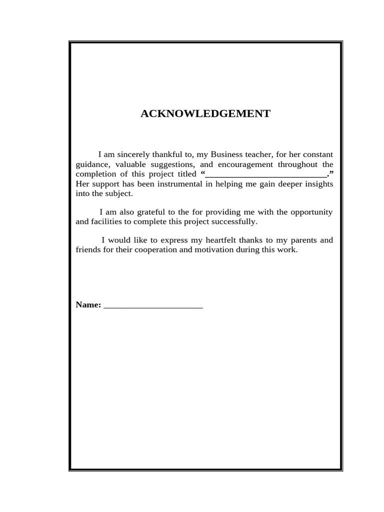 Acknowledgement[1] | PDF