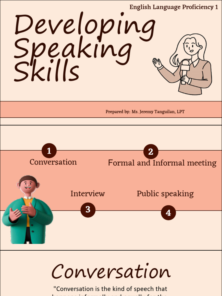 Developing Speaking Skills | PDF | Public Speaking | Job Interview