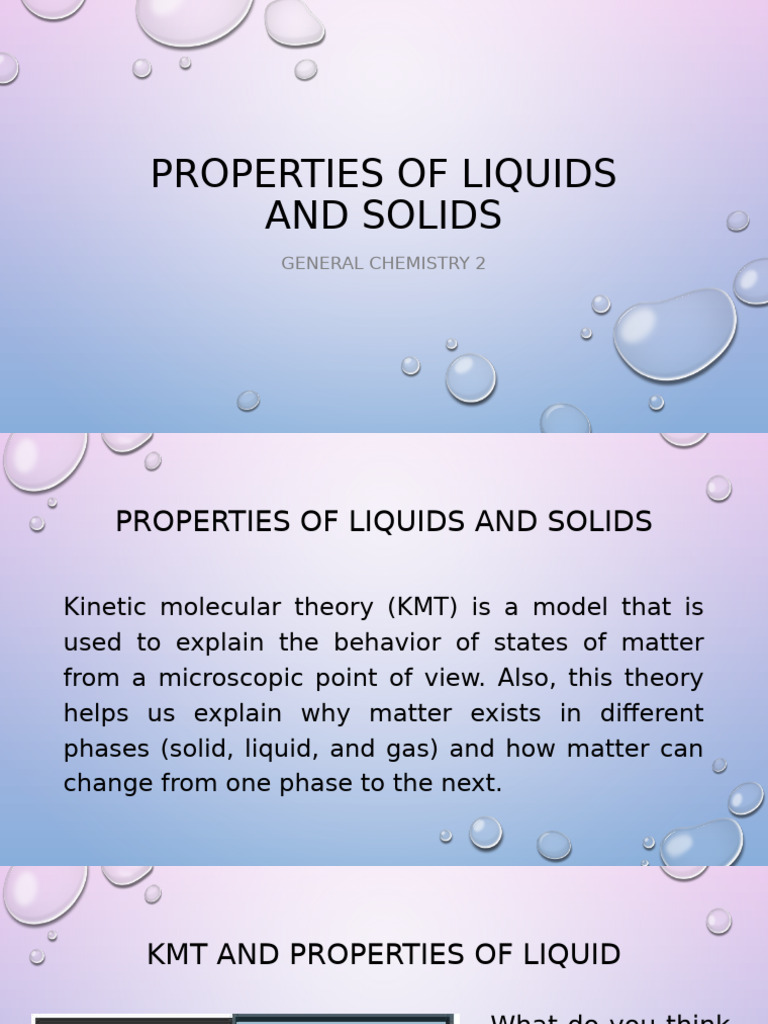 Properties of Liquids and Solids | PDF | Liquids | Solid