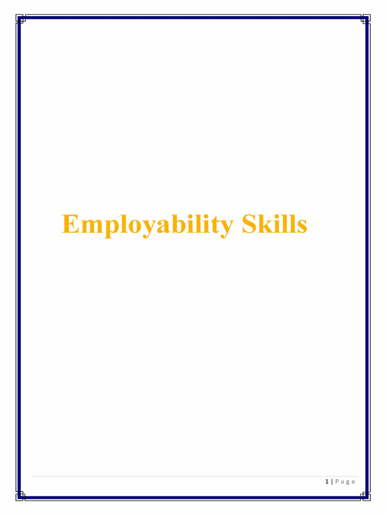 Employability Skills Unit 1 | PDF