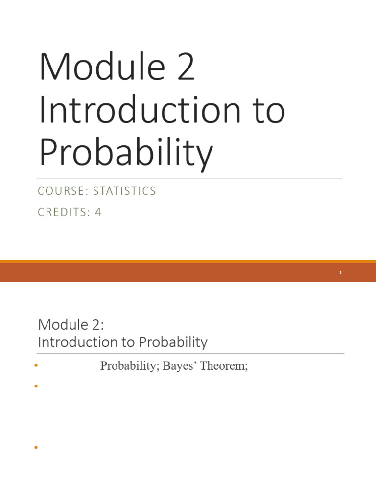 LectureSlides Module 2 Probability | PDF | Probability Distribution ...