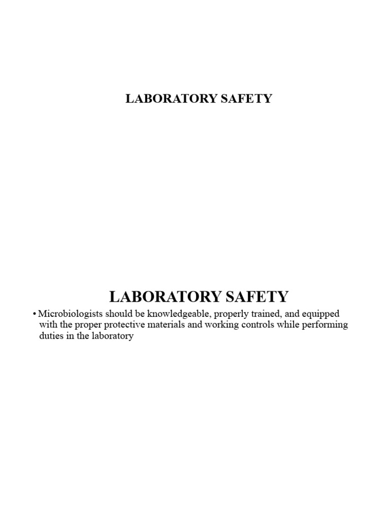 Lab 1-Laboratory Safety | PDF | Sterilization (Microbiology) | Disinfectant