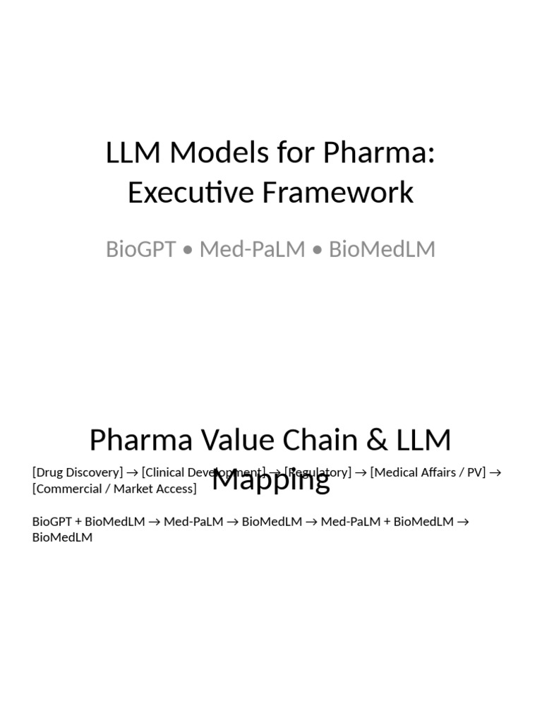 LLM Models Transforming Pharma Value Chain | PDF