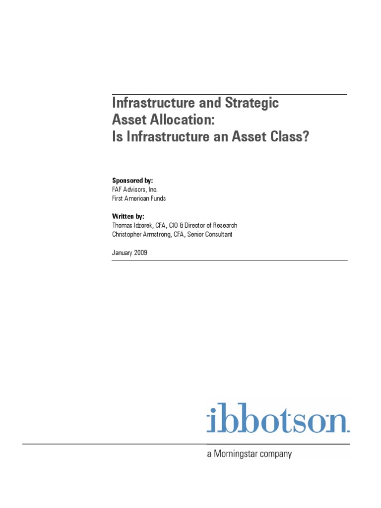 Infrastructure As An Asset Class | PDF | Asset Allocation | Financial Risk
