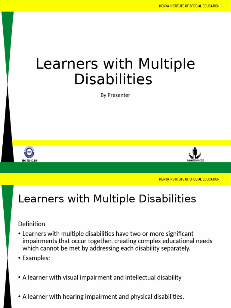 Learners With Multiple Disabilities Notes | PDF | Disability | Prenatal ...