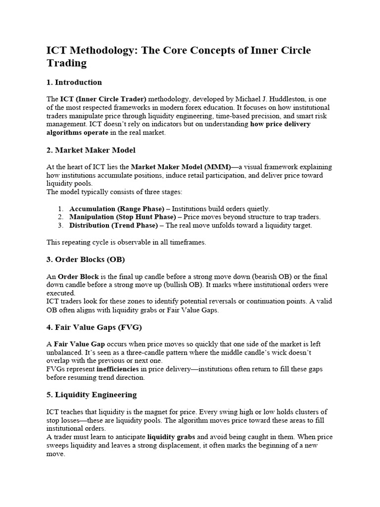 ICT Methodology | PDF | Market Trend | Market Liquidity