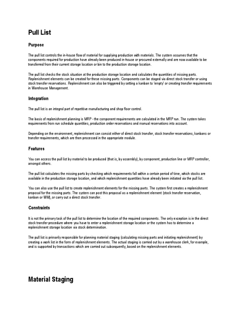 Pull List | PDF | Business | Computing