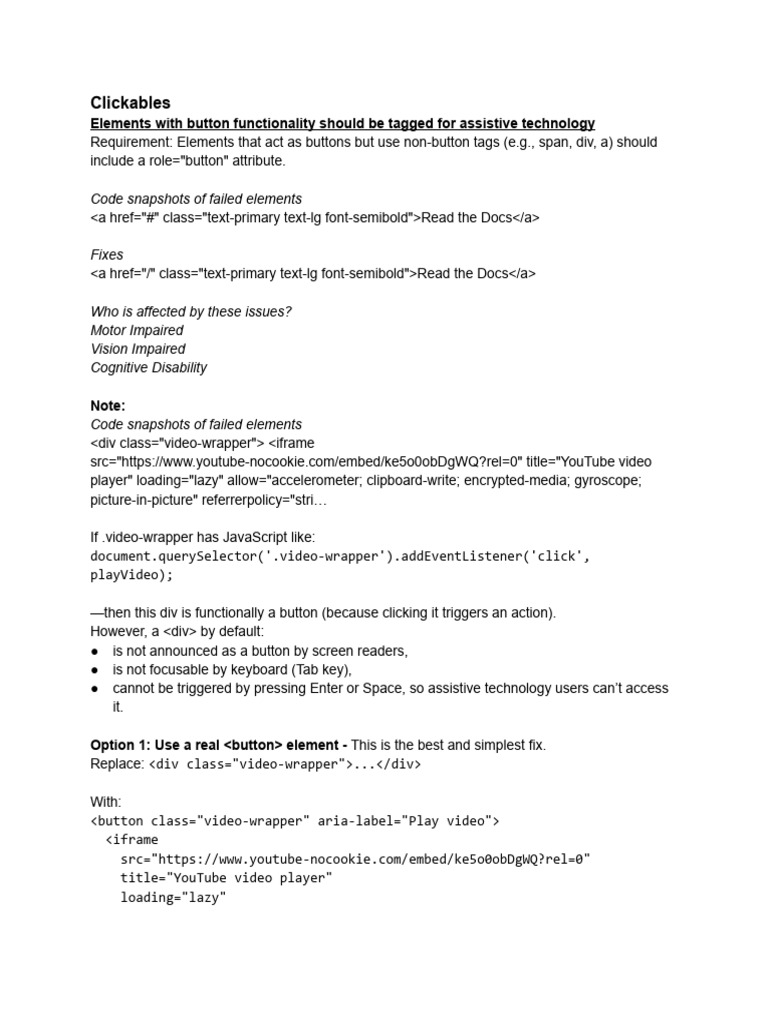 Web Content Accessibility Guidelines (WCAG) 2.1 Check | PDF | Html ...
