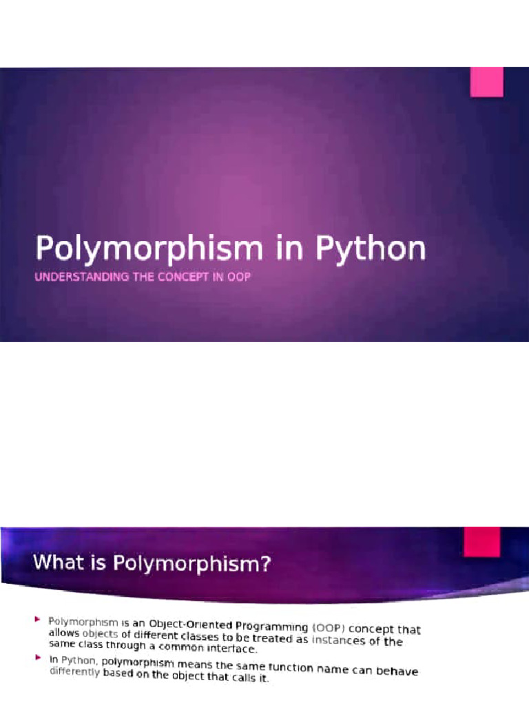 Polymorphism in Python | PDF