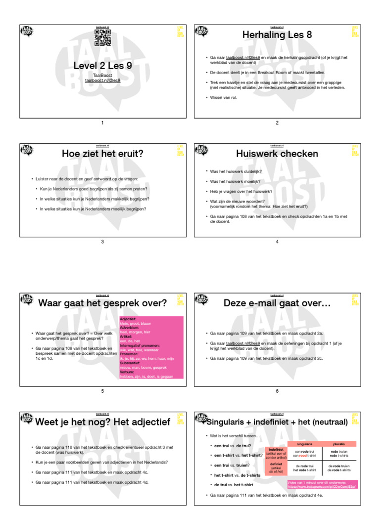 L2 Les 9 Handout | PDF