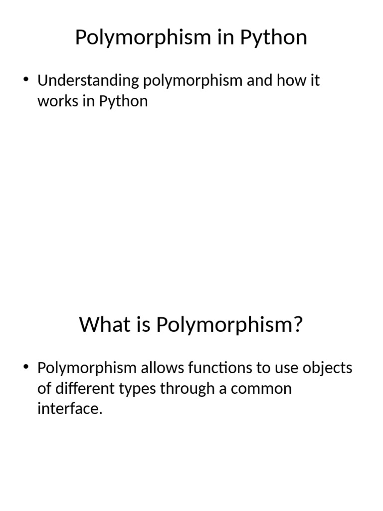 Polymorphism Python | PDF