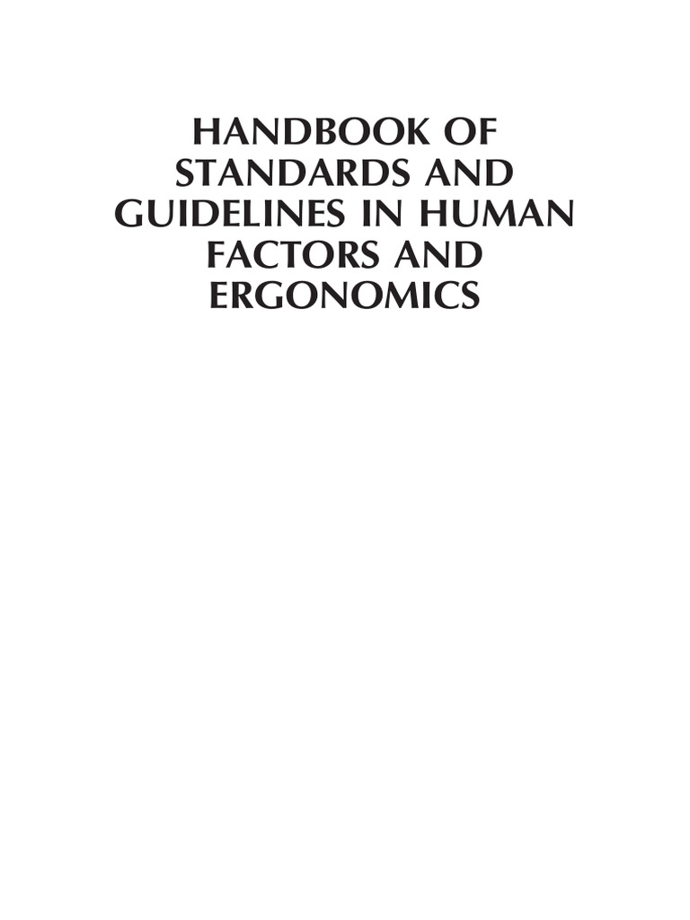 Human Factors and Ergonomics Handbook | PDF | Standardization ...