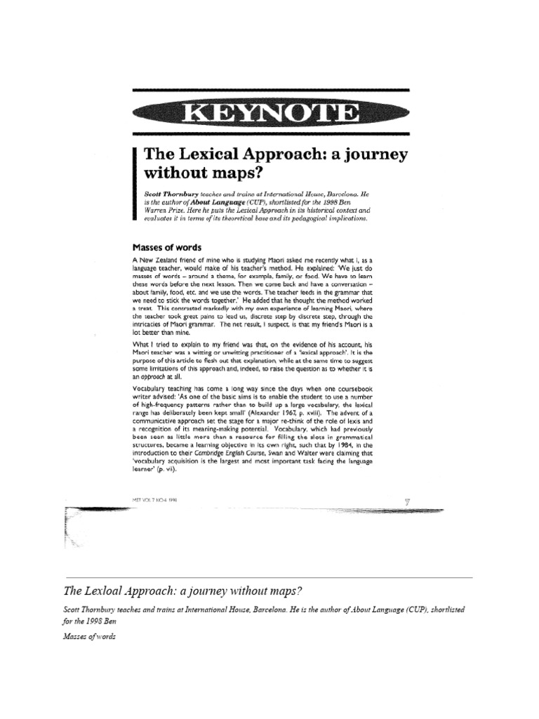 Lexical Approach | PDF