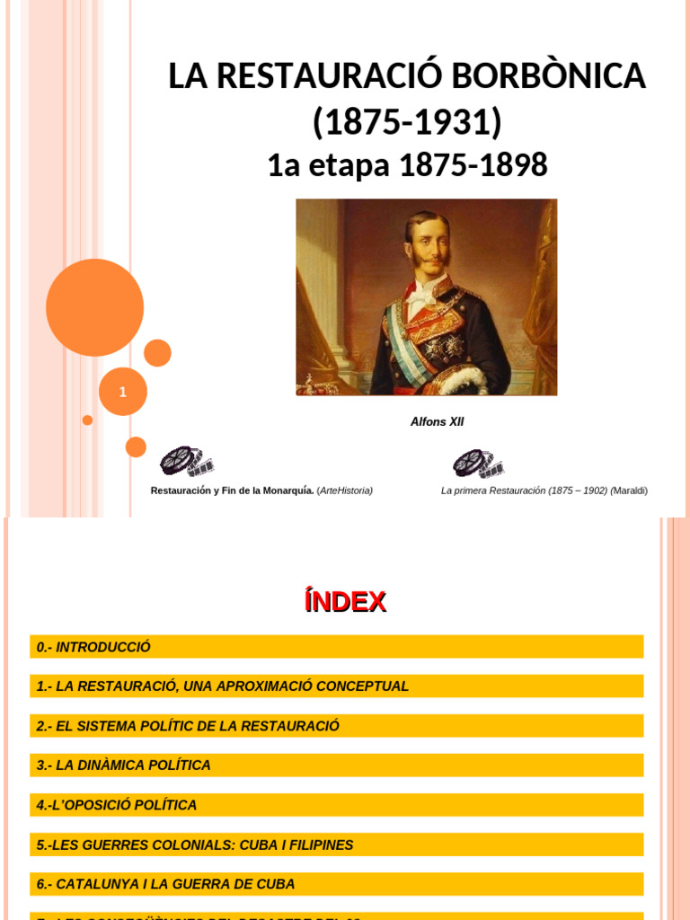 Restauració Borbònica 1875-1898 2025-2026 | PDF
