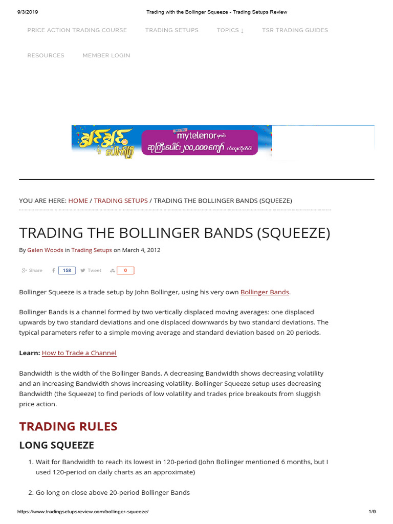 Trading With The Bollinger Squeeze - Trading Setups Review | PDF ...