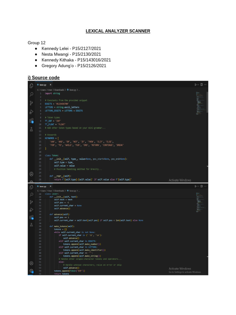 Lexical Analyzer Scanner | PDF