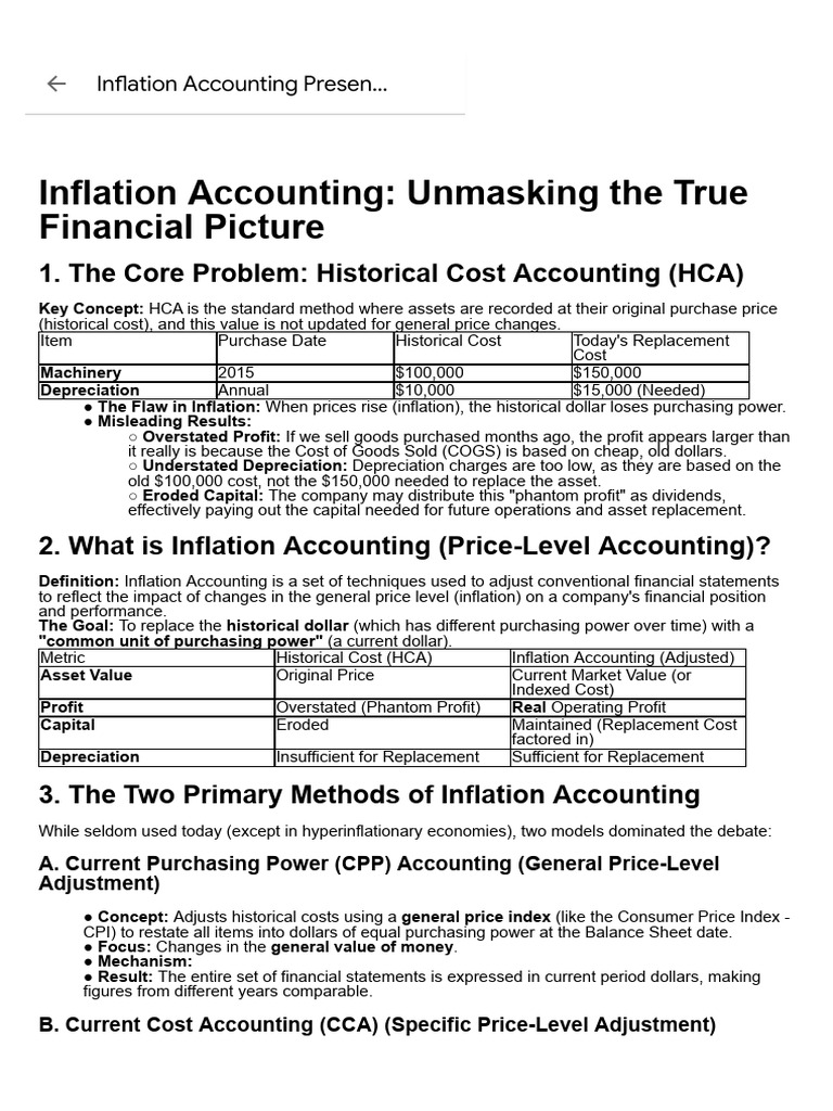 Inflation Accounting Presentation Outline | PDF | Inflation Accounting ...