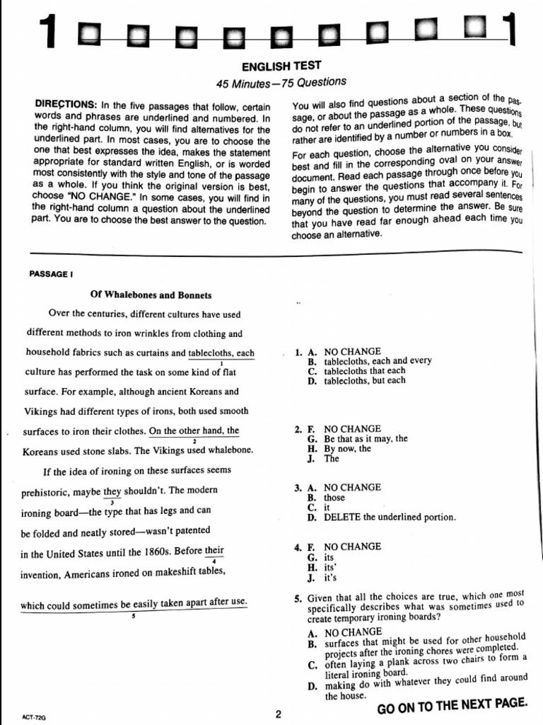 ACT Practice Test 4 | PDF
