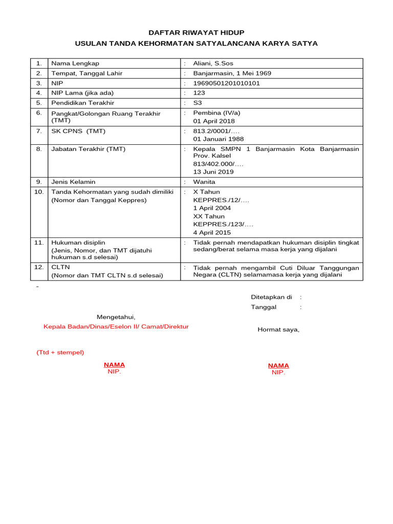 Riwayat Hidup Aliani untuk Satyalan Karya Satya | PDF