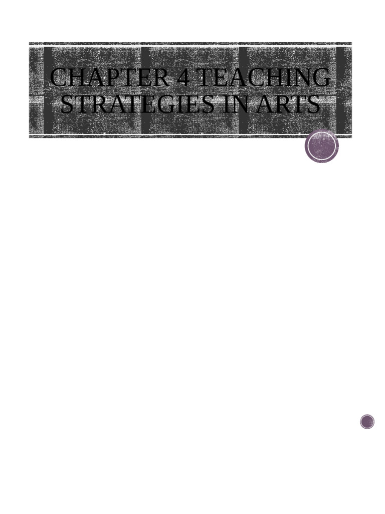 Chapter 4 Teaching Strategies in Arts | PDF