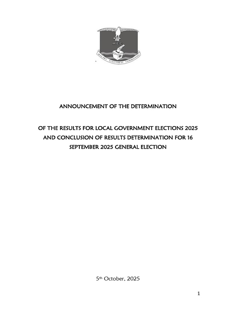Declaration of Local Govt Results 2025 Final | PDF | Elections | Political Events