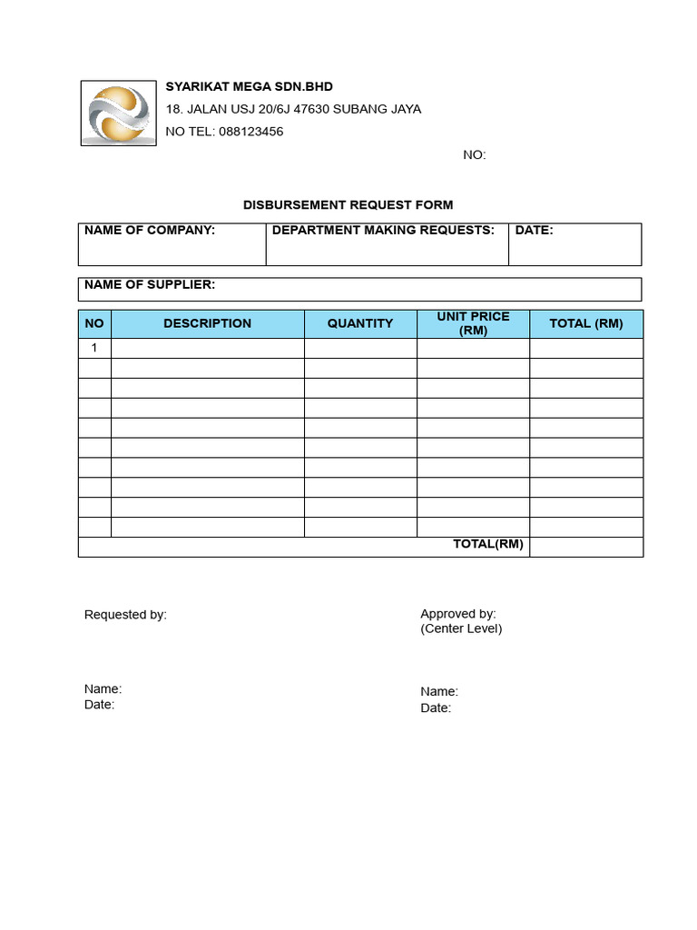 Disbursement Form 3-3 Lampiran 3 | PDF