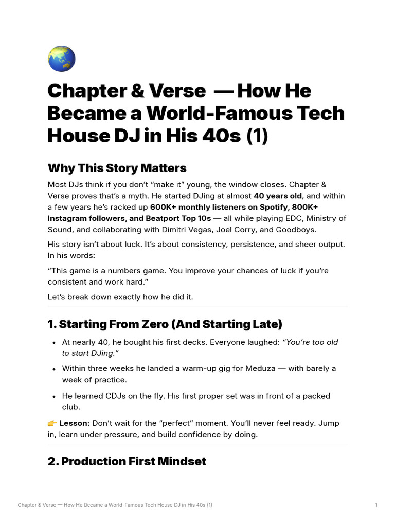 Chapter & Verse - How He Became A World-Famous Tec | PDF | Disc Jockey