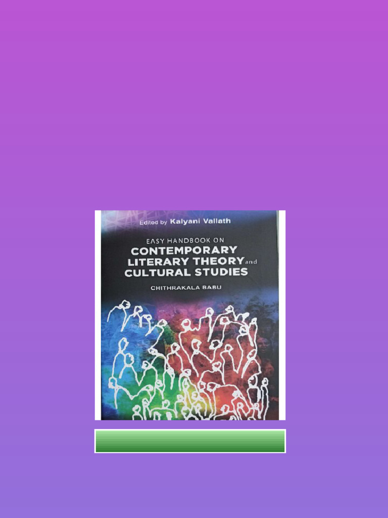 Easy Hand Book On Contemporary Literary Theory And Cultural Studies 1st ...
