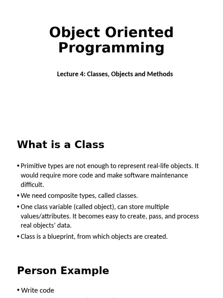 Lec04 - Class, Object and Method | PDF