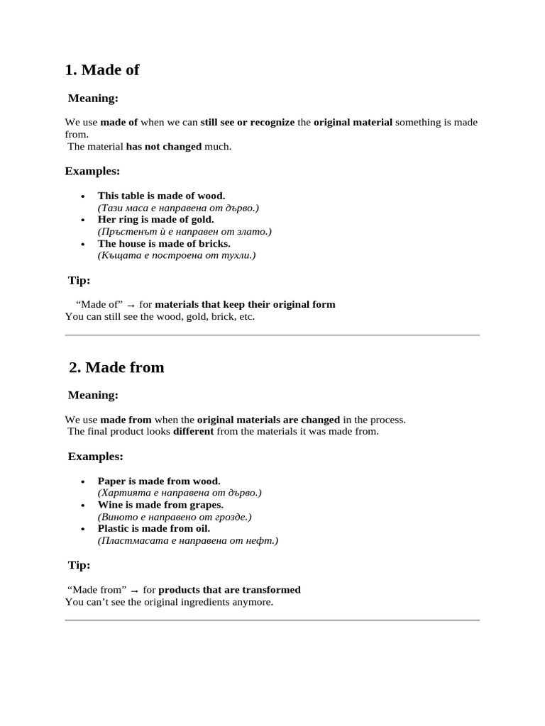 Made Of, Made From | PDF