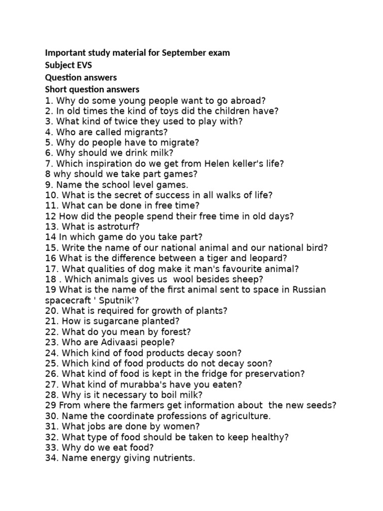 Important study material for S( | PDF | Foods