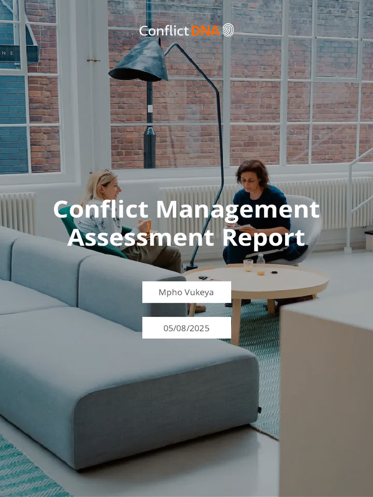 Conflict Management Assessment Results Pdf Negotiation Social