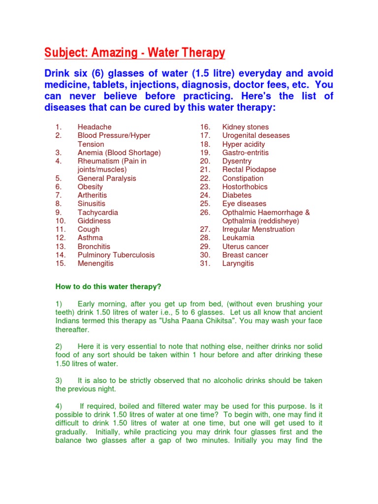 Amazing - Water Therapy | PDF | Large Intestine | Arthritis
