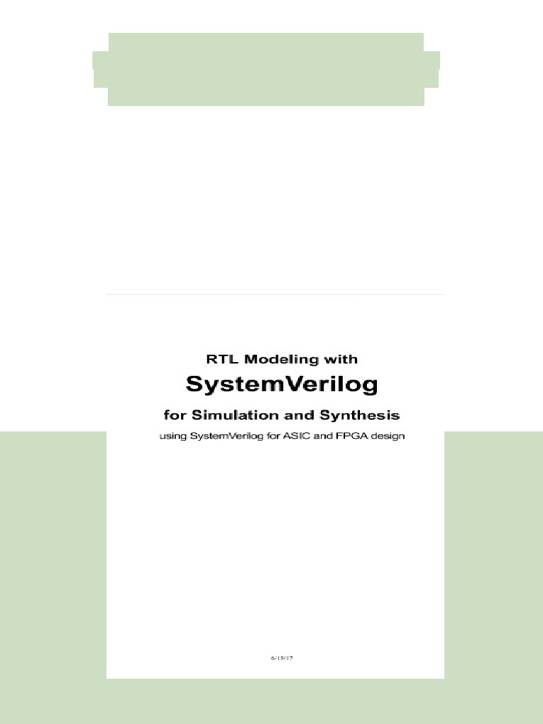 (Ebook) RTL Modeling with SystemVerilog for Simulation and Synthesis ...