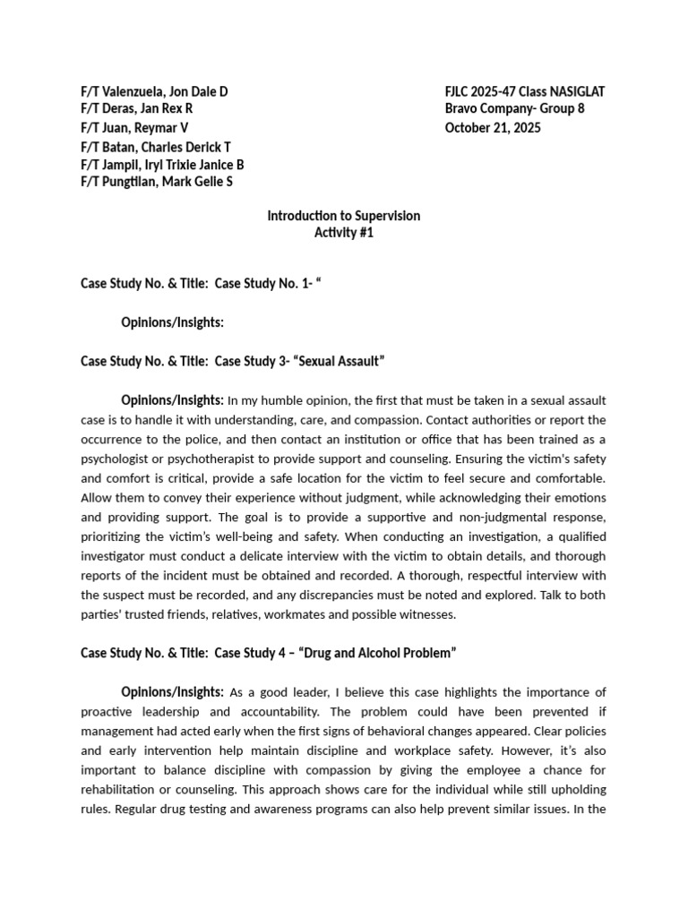 Workplace Case Studies on Employee Issues | PDF | Psychology | Social ...