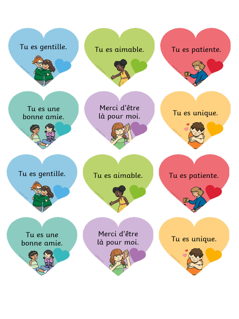 FR T 1636042630 Petits Coeurs Avec Messages de Gentillesse Ver 1 | PDF