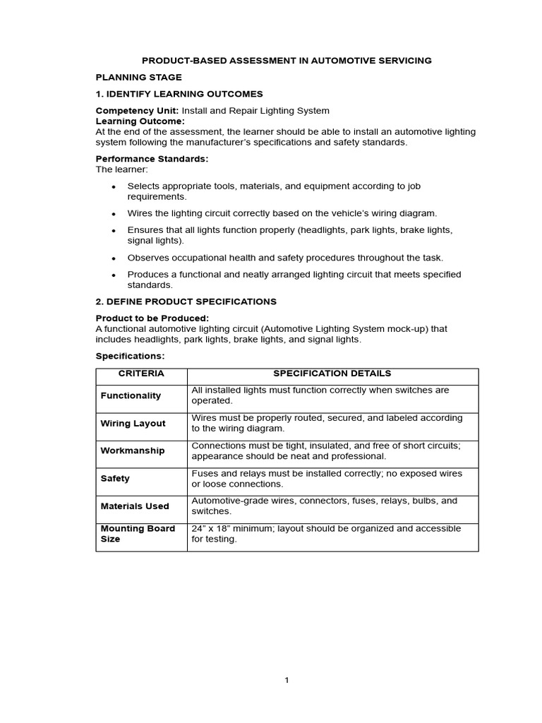 Product Based Assessment Activity Sample | PDF | Electrical Connector ...