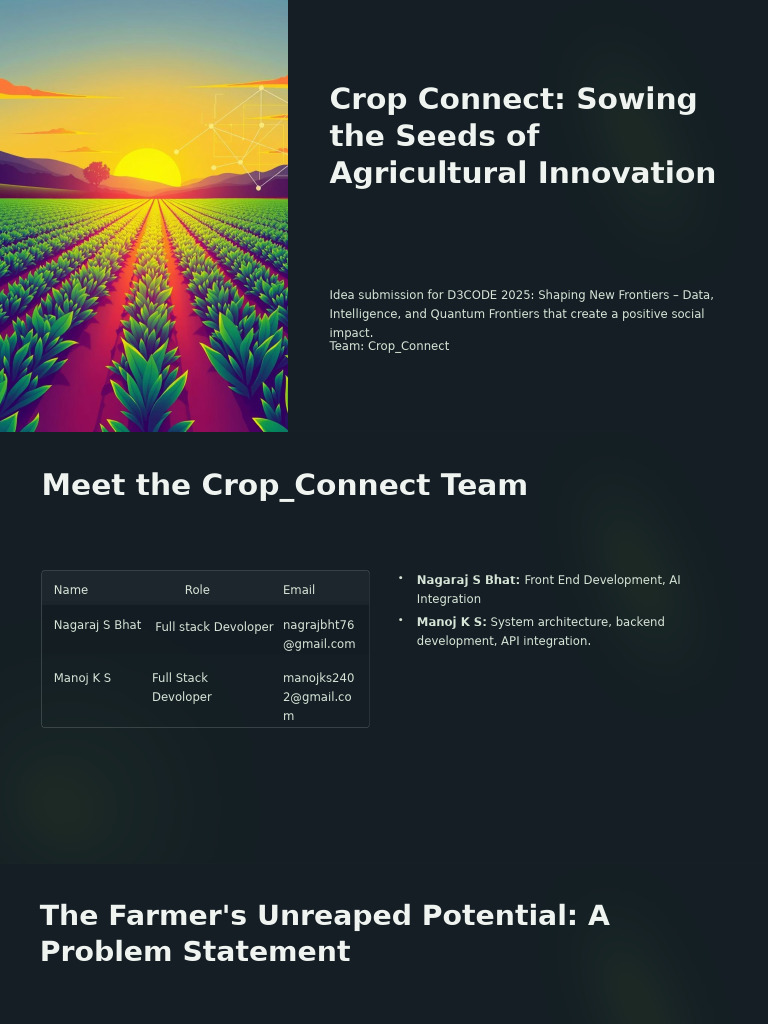 Crop Connect Sowing The Seeds of Agricultural Innovation | PDF ...