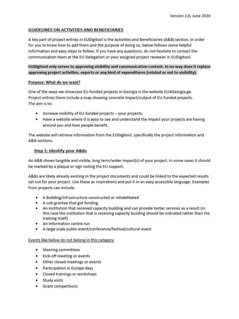 Guidelines for EUDigitool A&B Entries | PDF | Human Communication ...