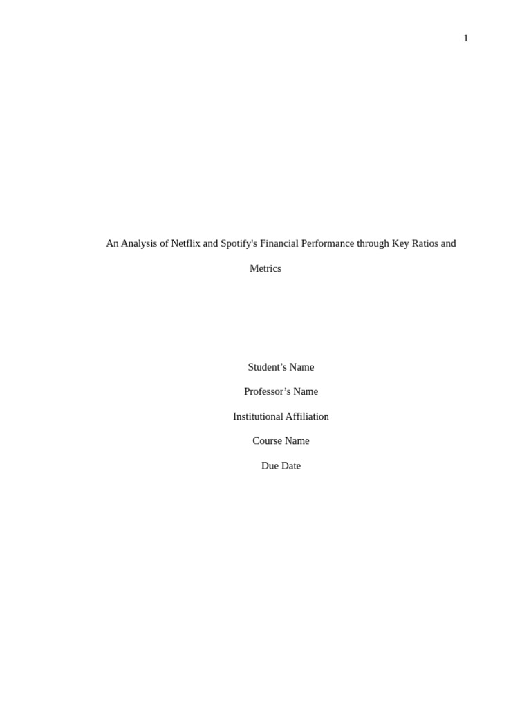 Netflix vs. Spotify: Financial Performance Analysis | PDF | Leverage ...