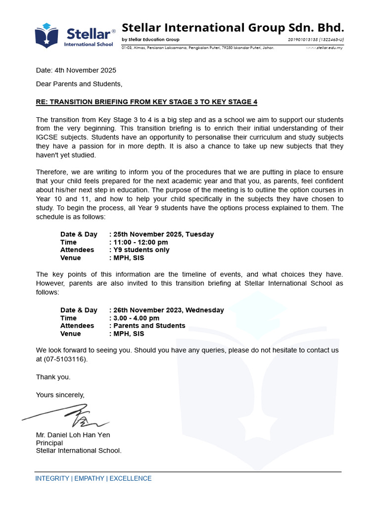 Key Stage 3 to 4 Transition Briefing | PDF