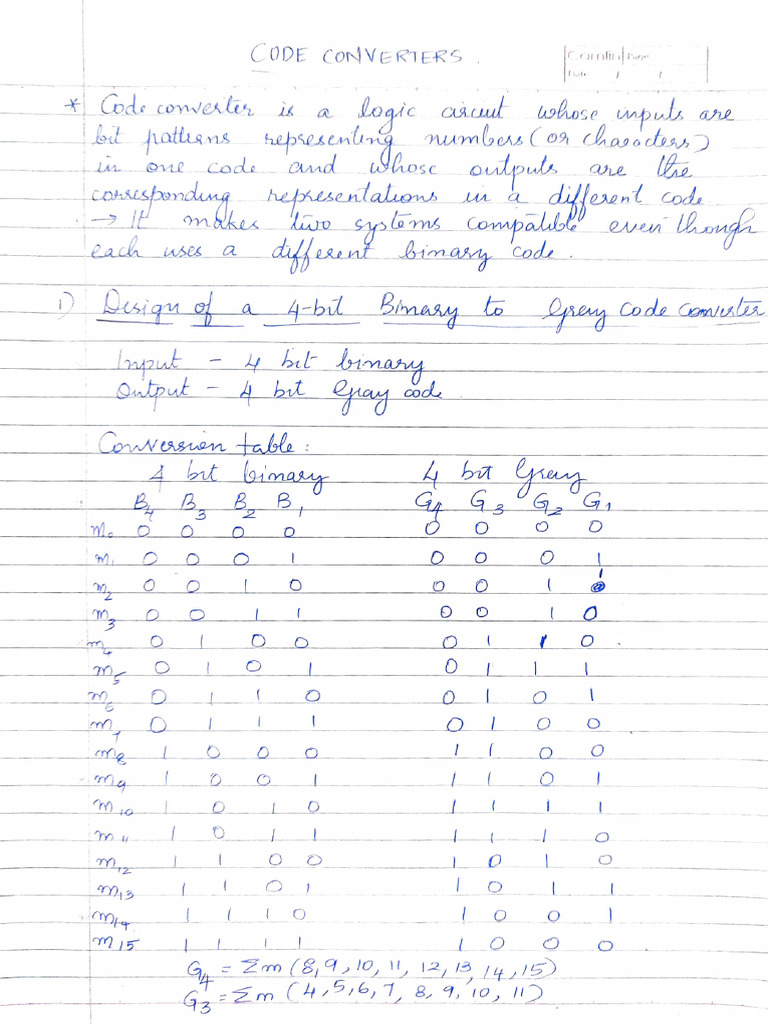 Code Converter and VHDL Notes | PDF