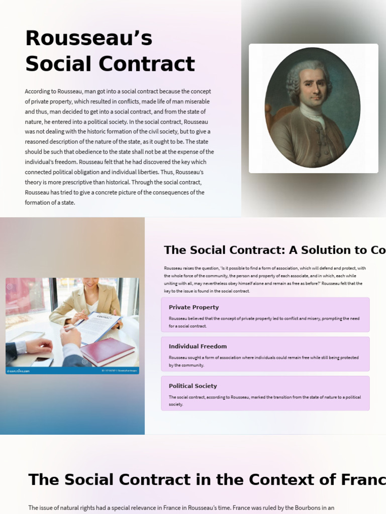 Rousseau's Social Contract PPT | PDF | Social Contract | Jean Jacques ...