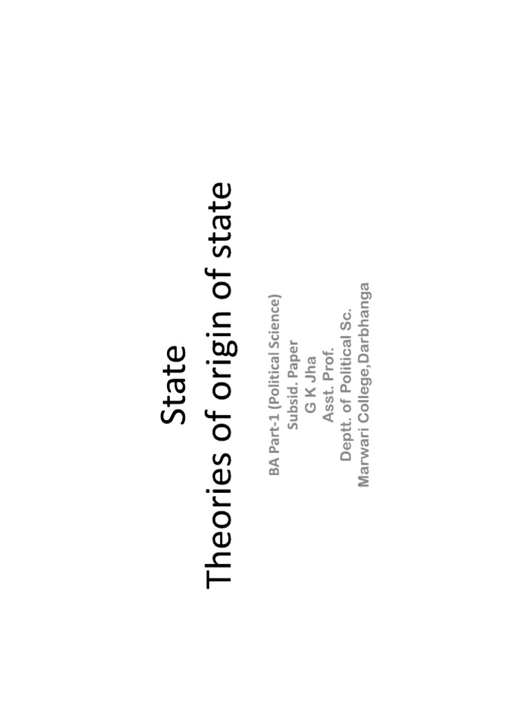 Theories of Origin of State | PDF